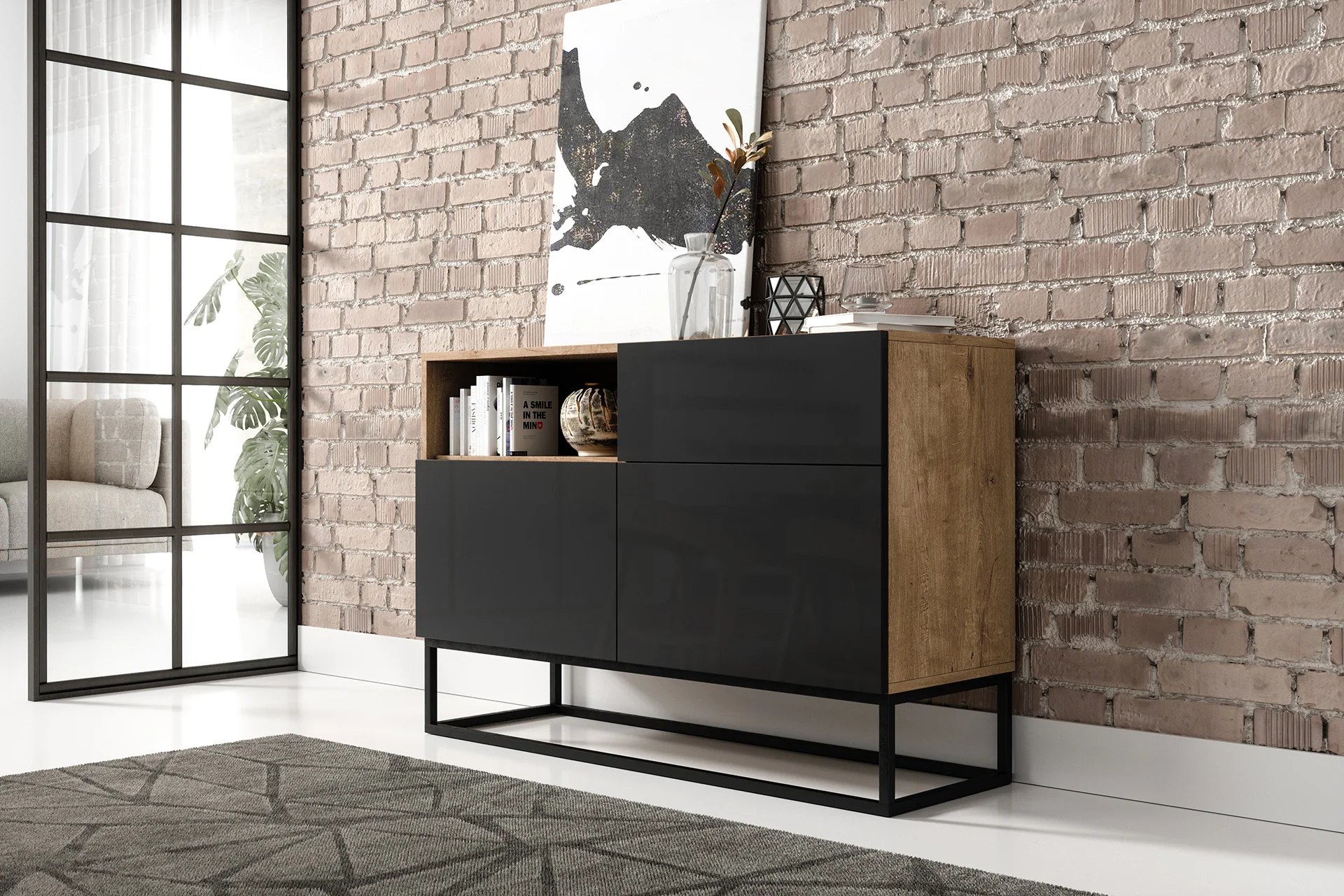 Komoda ELT 7. Plotis: 120 cm. Aukštis 80 cm. Gylis 40 cm. | Baldaila